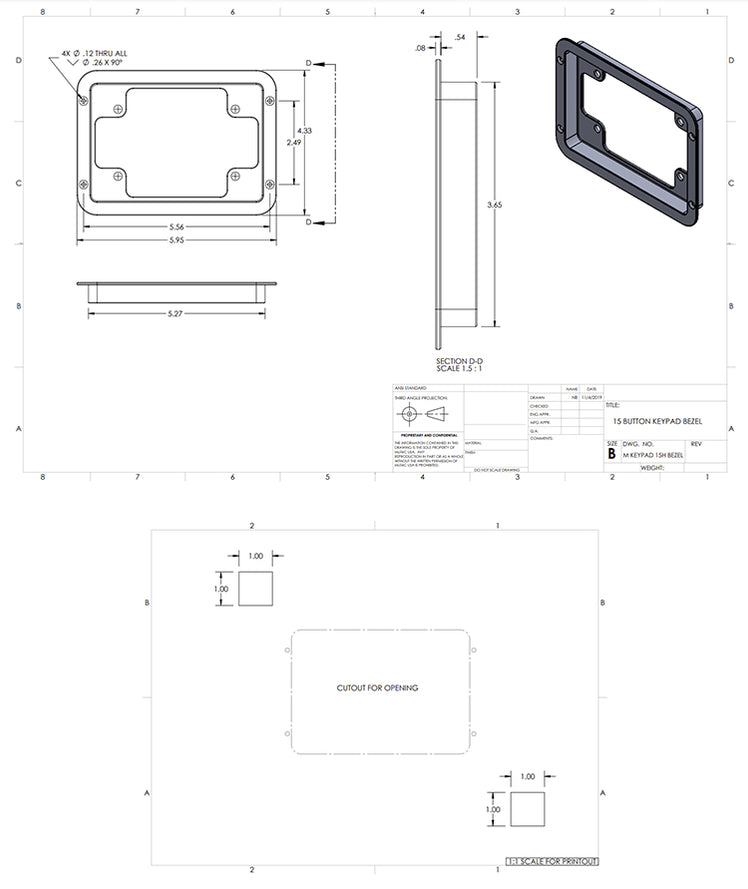 RACEGRADE FLUSH MOUNT BEZEL FOR 15 BUTTON KEYPAD — GSpeed